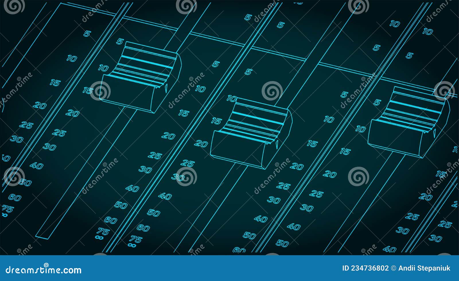 Sliders or Faders Control Board Stock Vector - Illustration of record ...