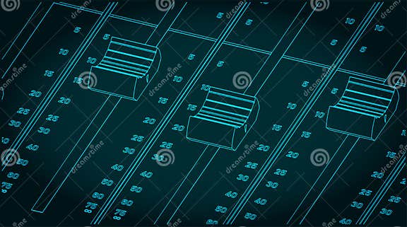 Sliders or Faders Control Board Stock Vector - Illustration of record ...