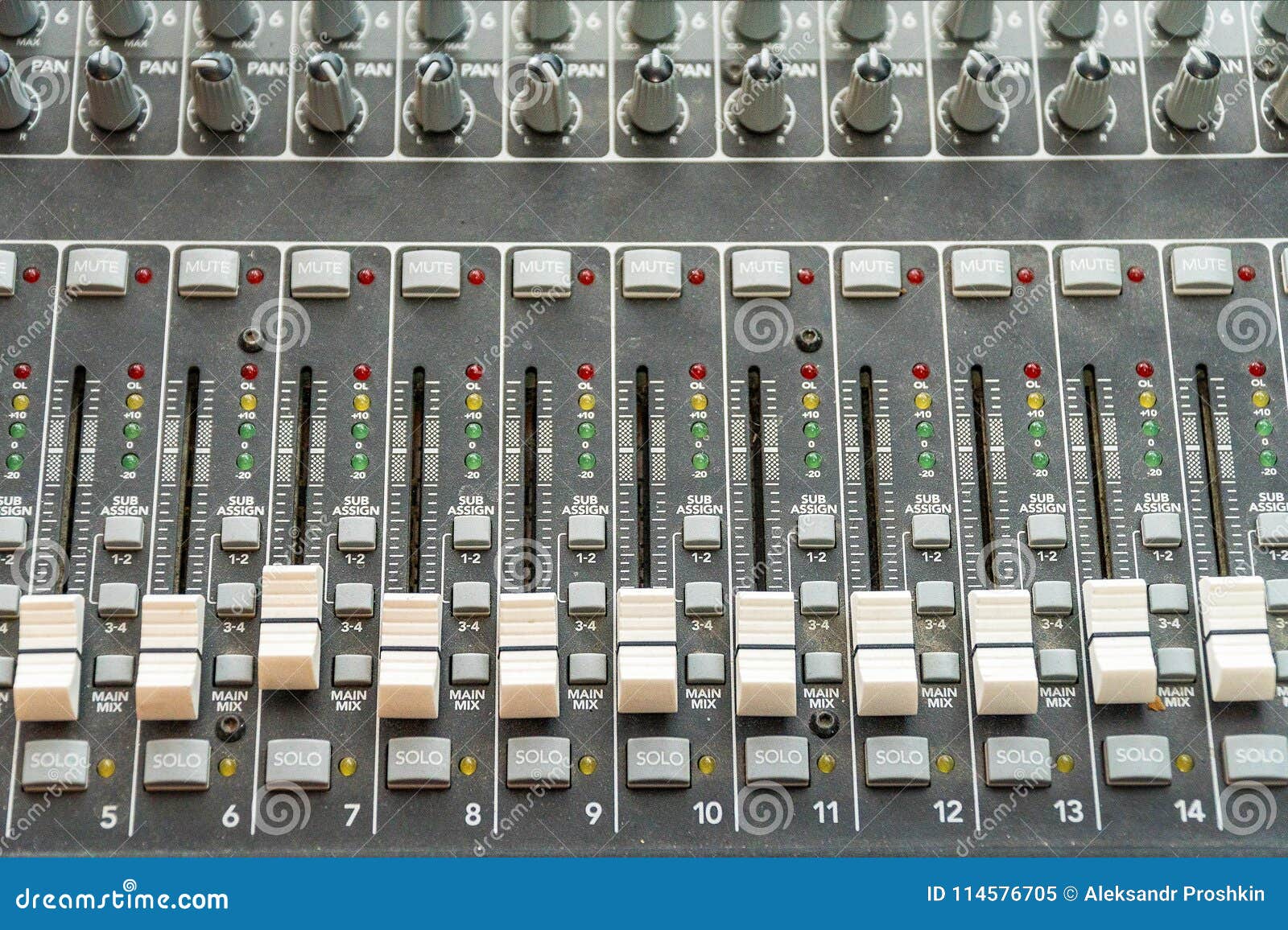 Sliders on the Mixing Console Stock Image - Image of equalizer ...