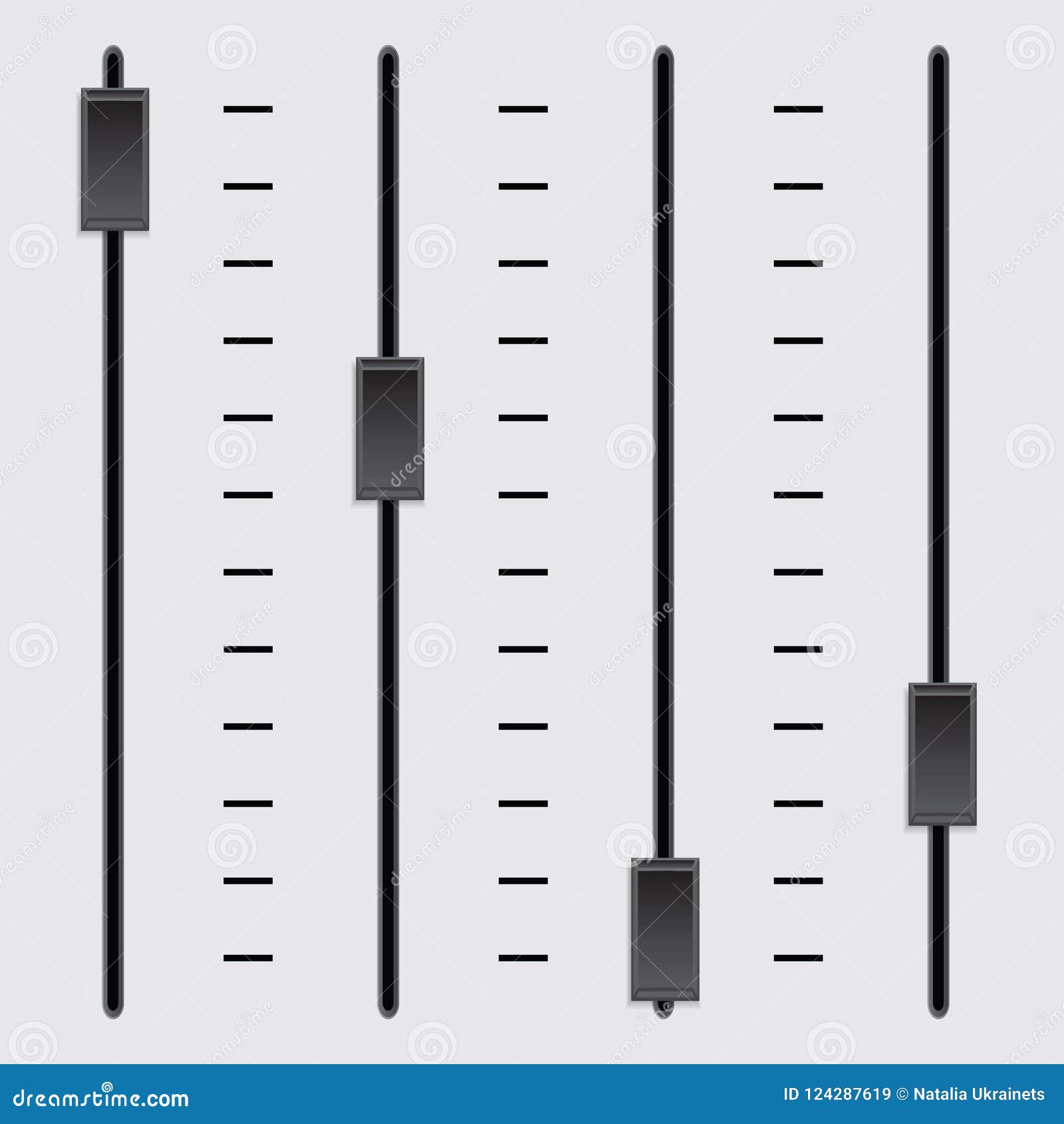 Sliders stock vector. Illustration of boards, audio - 124287619