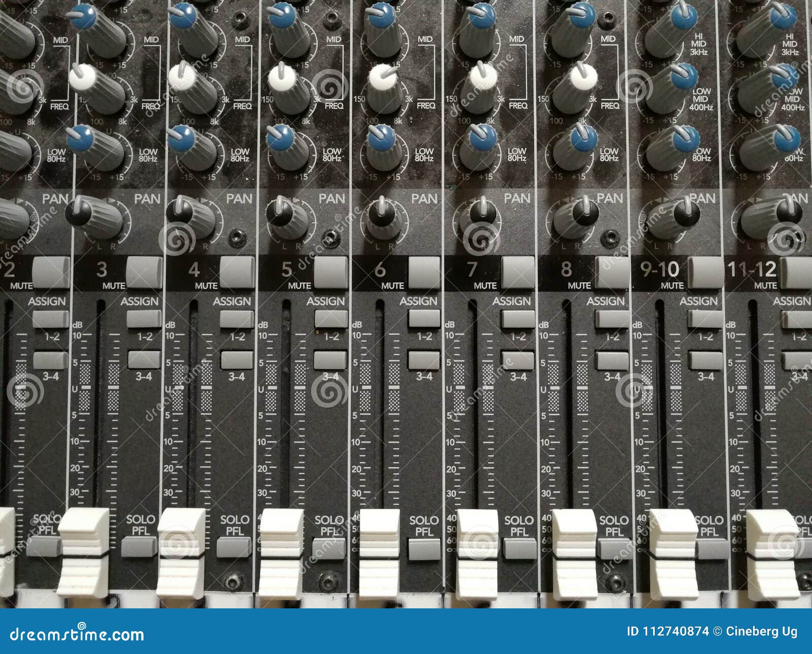 Sliders of Sound Controller in Recording Studio Stock Photo - Image of ...