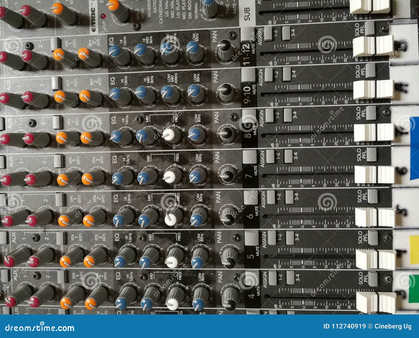 Sliders of Sound Controller in Recording Studio Stock Image - Image of ...