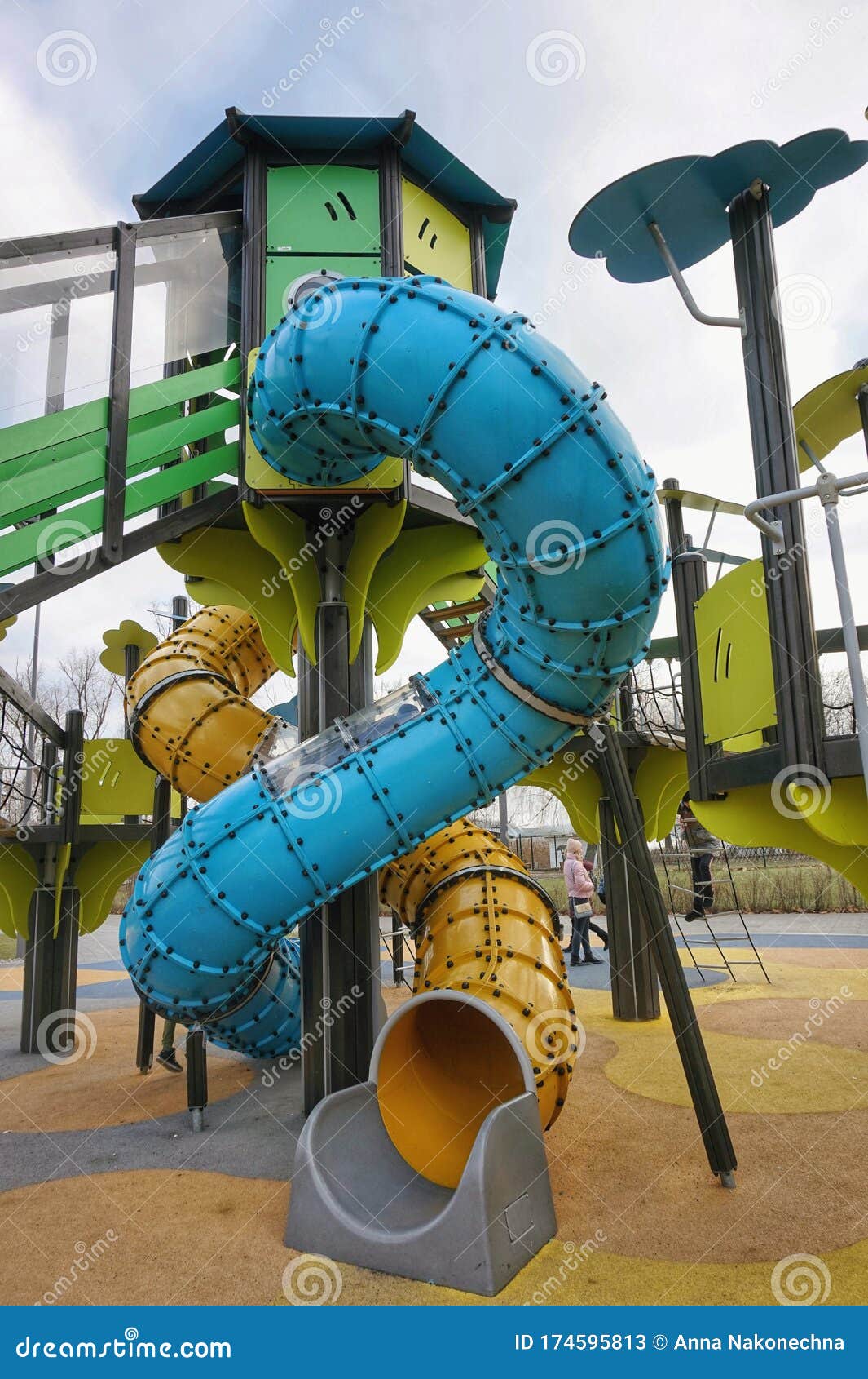 Slides for Children in an Amusement Park Editorial Stock Photo - Image ...