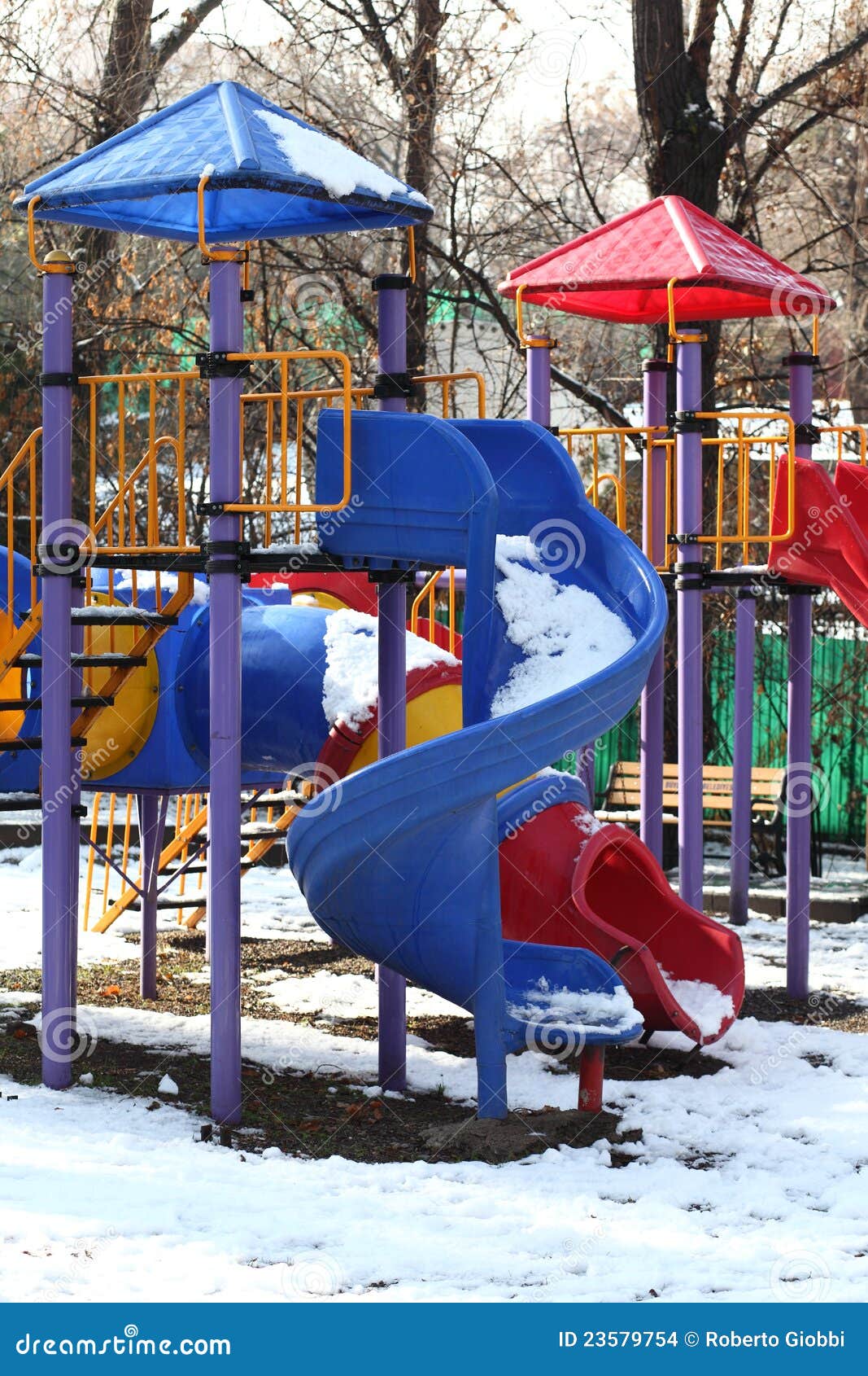 Slides in the park stock photo. Image of outdoors, childhood - 23579754