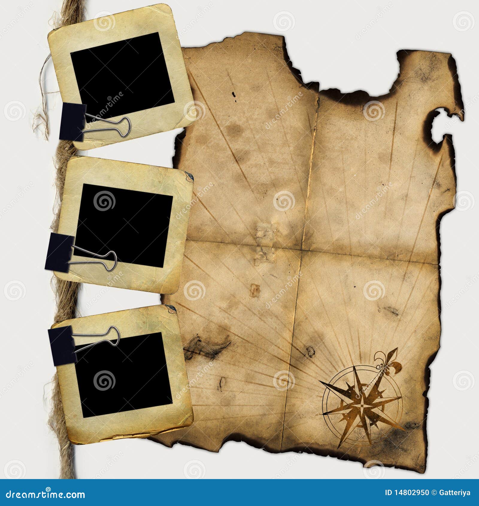 Old Blank Pirates Treasure Map Background Stock Illustration ...