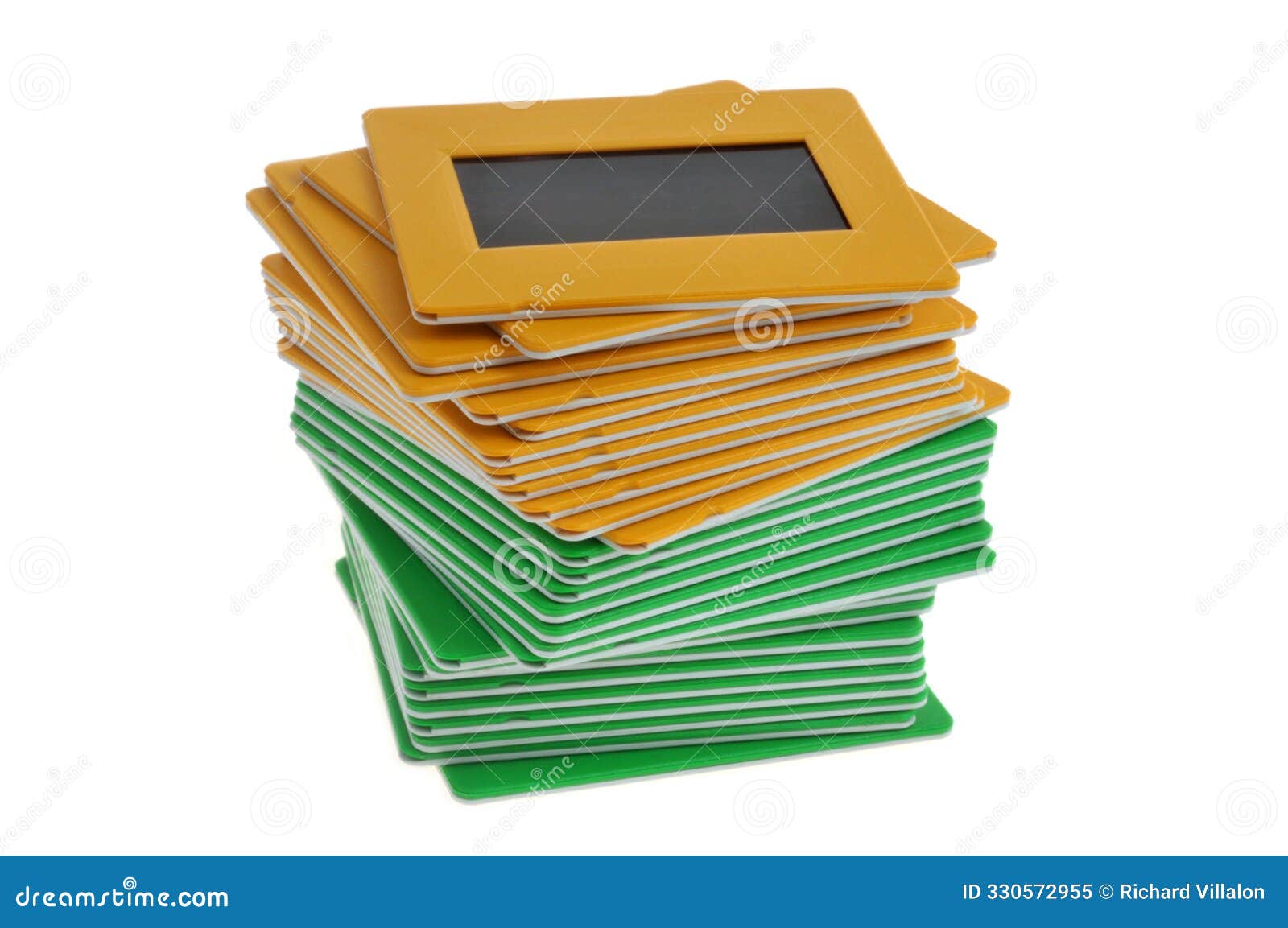 Slides Stacked Isolated on White Background Stock Image - Image of pile ...