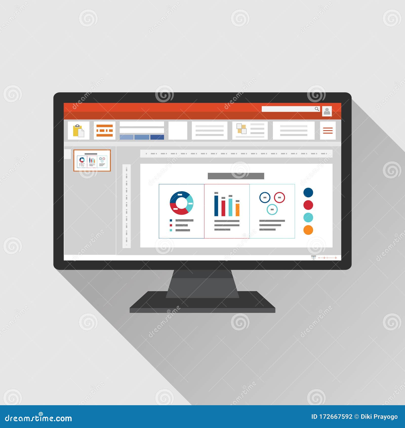 Slideshow Presentation Software Computer Screen with Financial ...