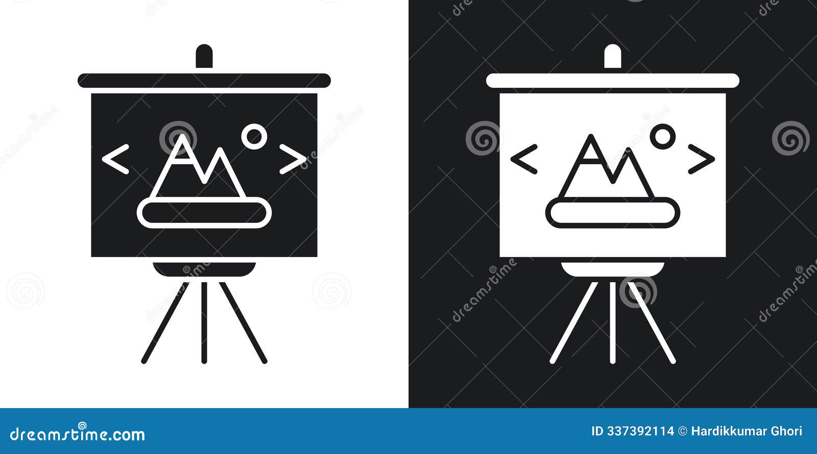 Slideshow Thin Line Vector Icon Set Stock Illustration - Illustration ...