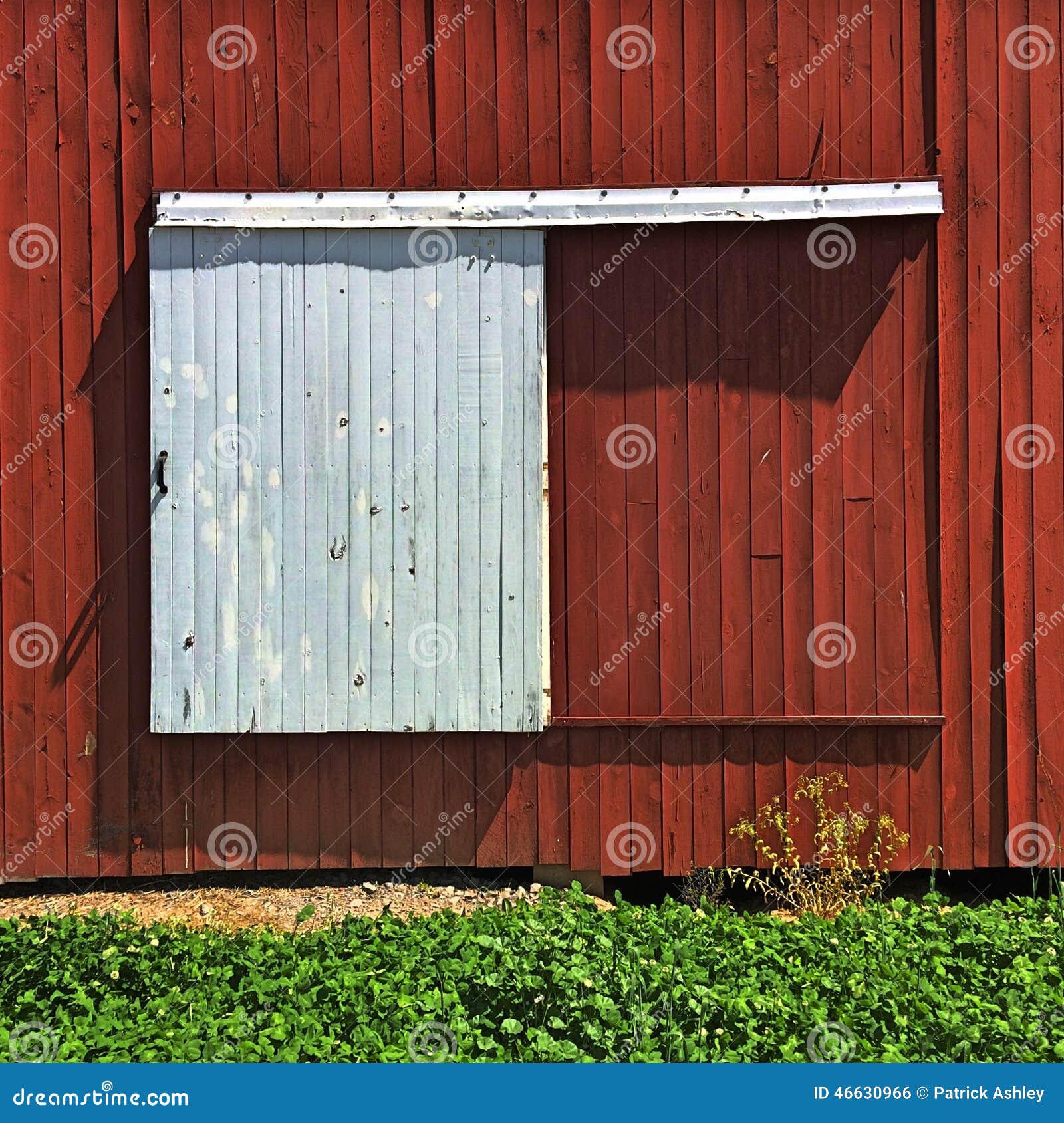 Sliding Barn Door Red and White Stock Photo - Image of wooden ...
