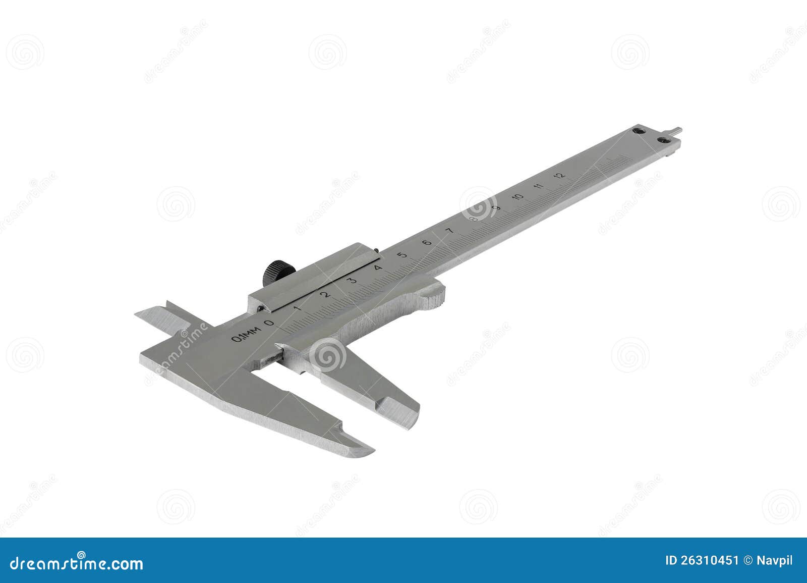 Sliding calipers on white stock image. Image of color - 26310451