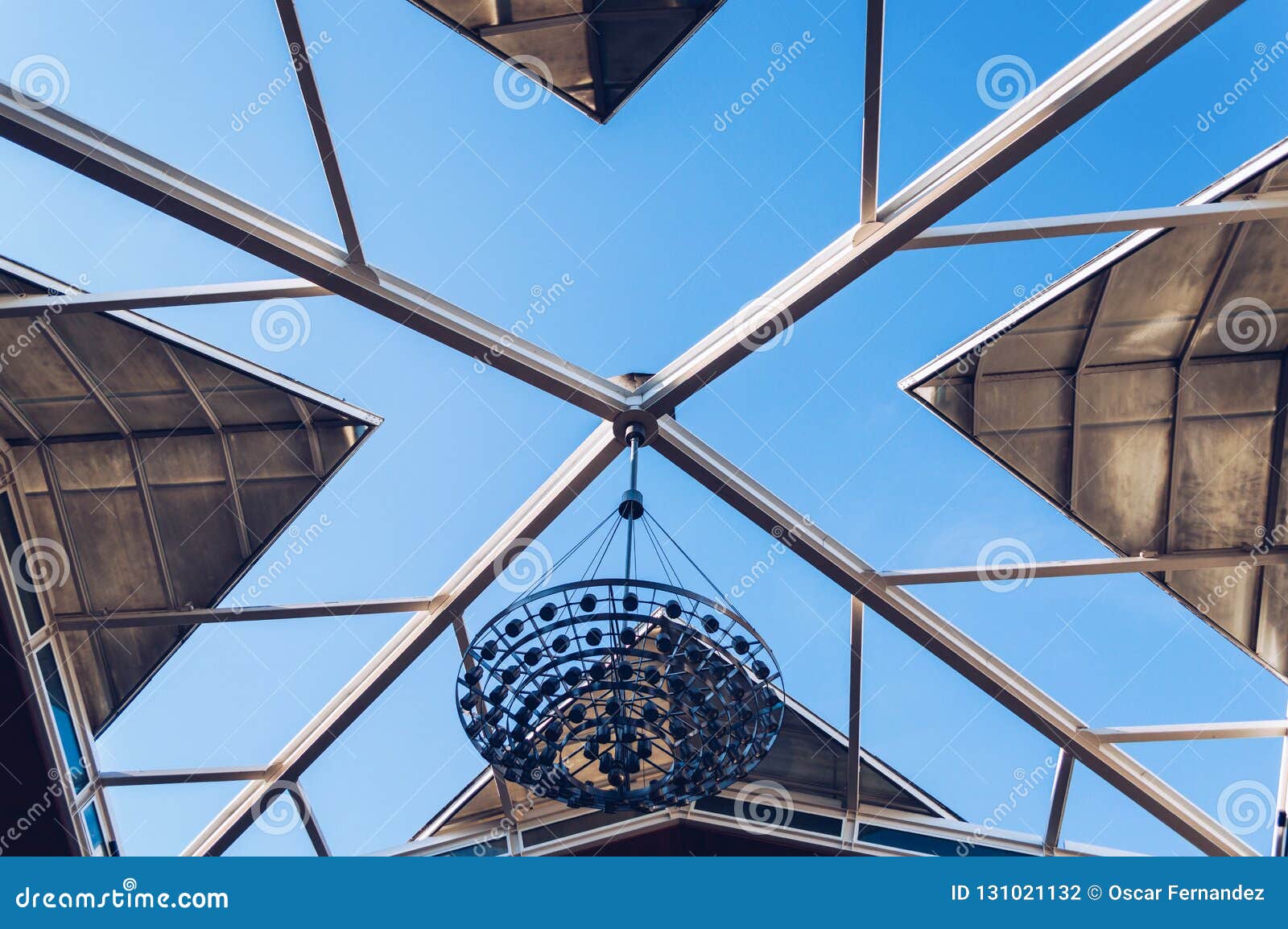Sliding Ceiling of Triangular Shape Stock Photo - Image of metal ...