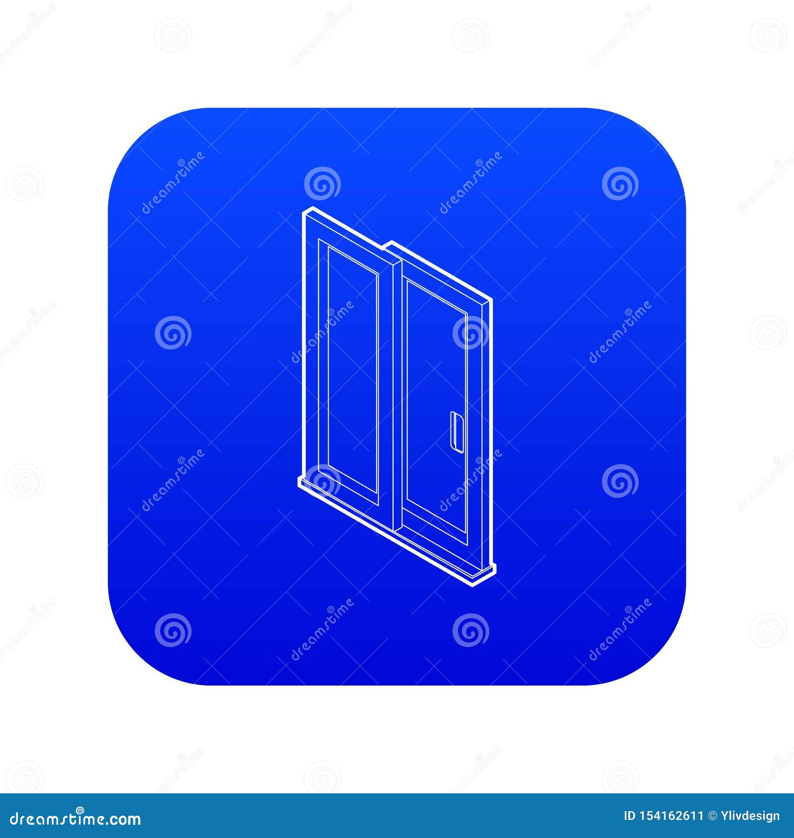 Sliding Door Icon Blue Vector Stock Vector - Illustration of interior ...