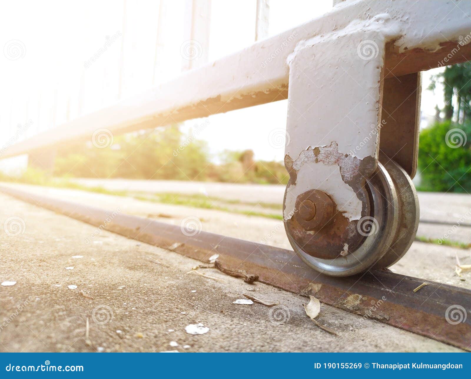 Sliding Door Wheels Installed on the Metal Front Rail Stock Image ...