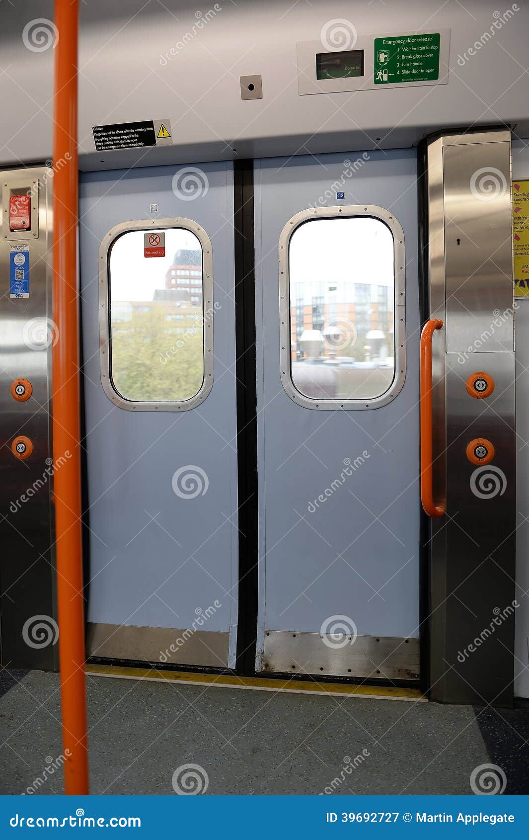 Sliding doors inside train stock image. Image of travel - 39692727