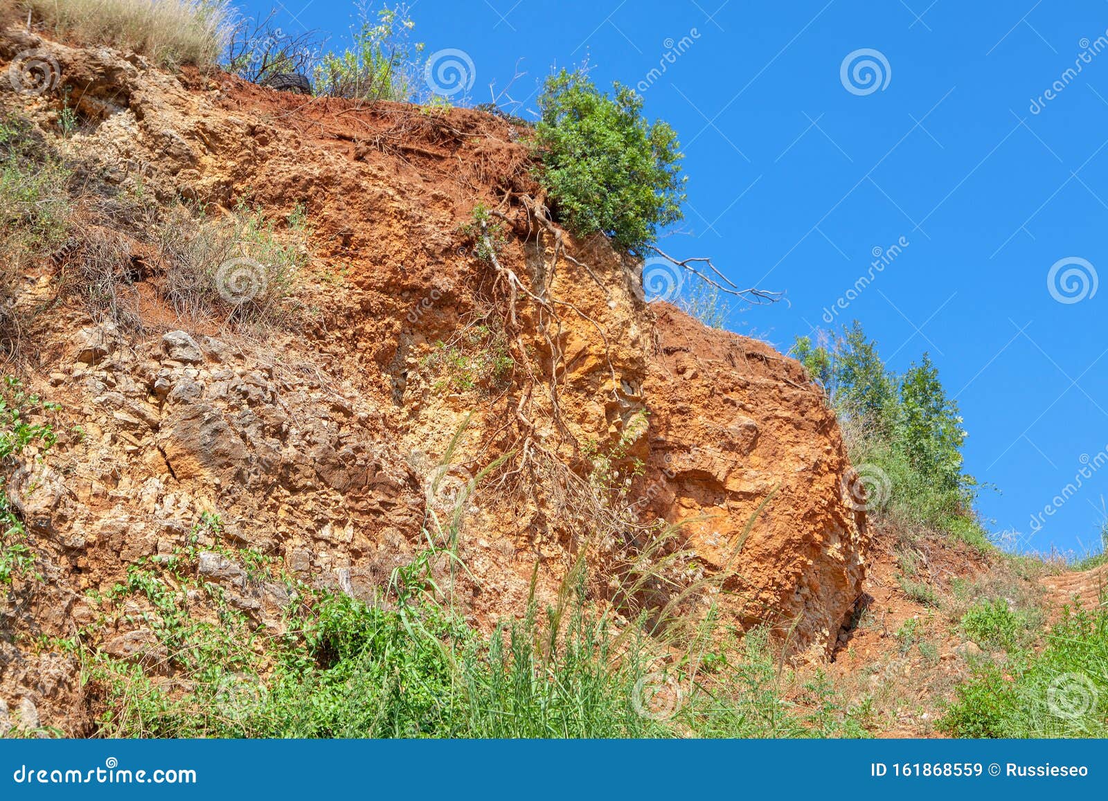 Clay cliff view stock image. Image of avalanche, desert - 161868559