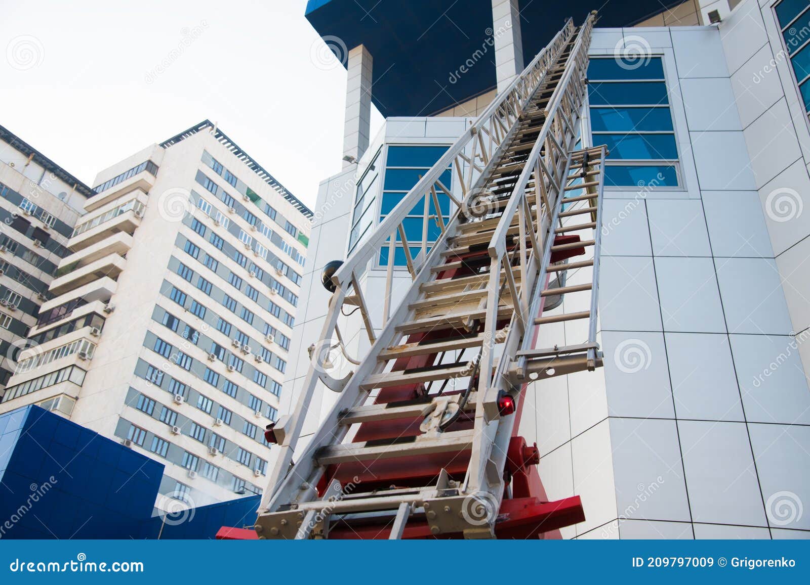 Sliding fire escape stock image. Image of building, steps - 209797009