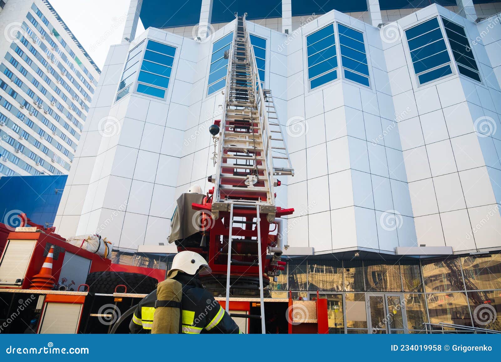 Sliding fire escape stock photo. Image of stair, building - 234019958