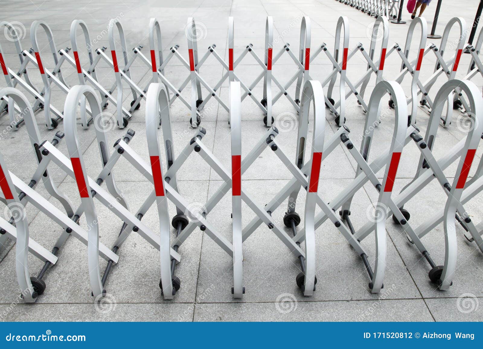 Sliding and Folding Barrier Stock Photo - Image of perspective ...