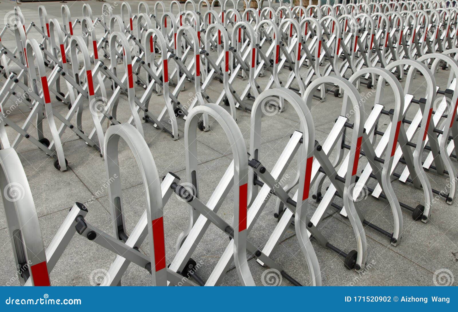Sliding and Folding Barrier Stock Photo - Image of lineup, fence: 171520902
