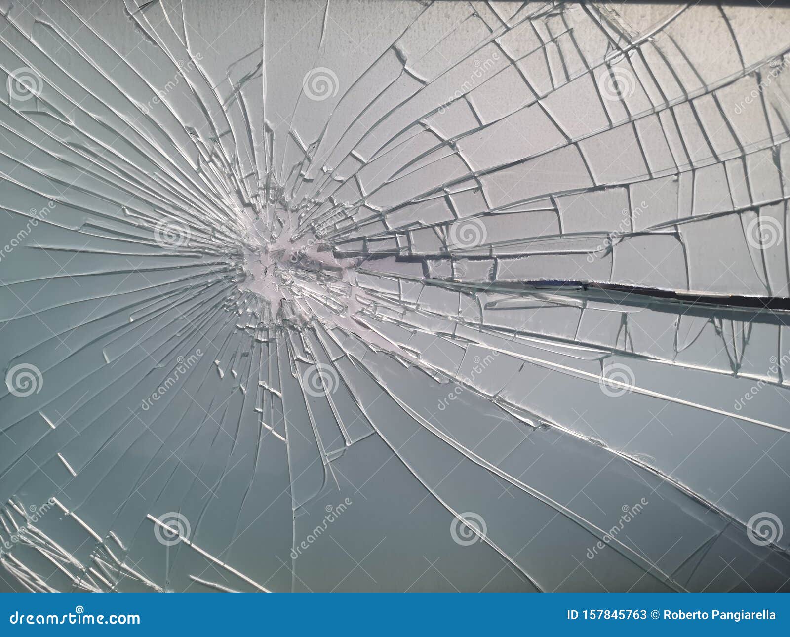 Sliding Gate Glass Broken by Stones Stock Image - Image of shattered ...