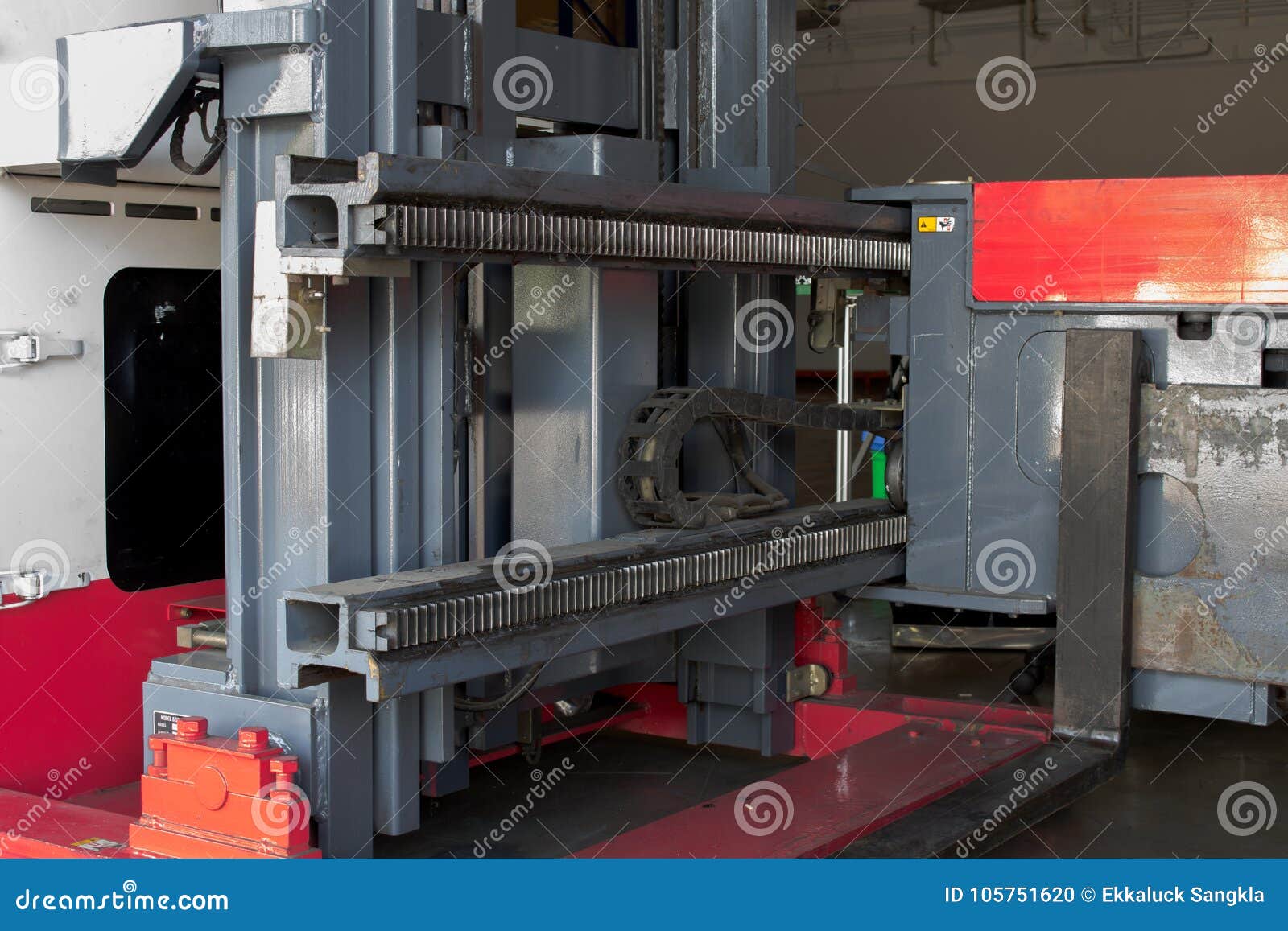 The Sliding Gear of Forklifts, for Forklift Fork Control. Stock Photo ...