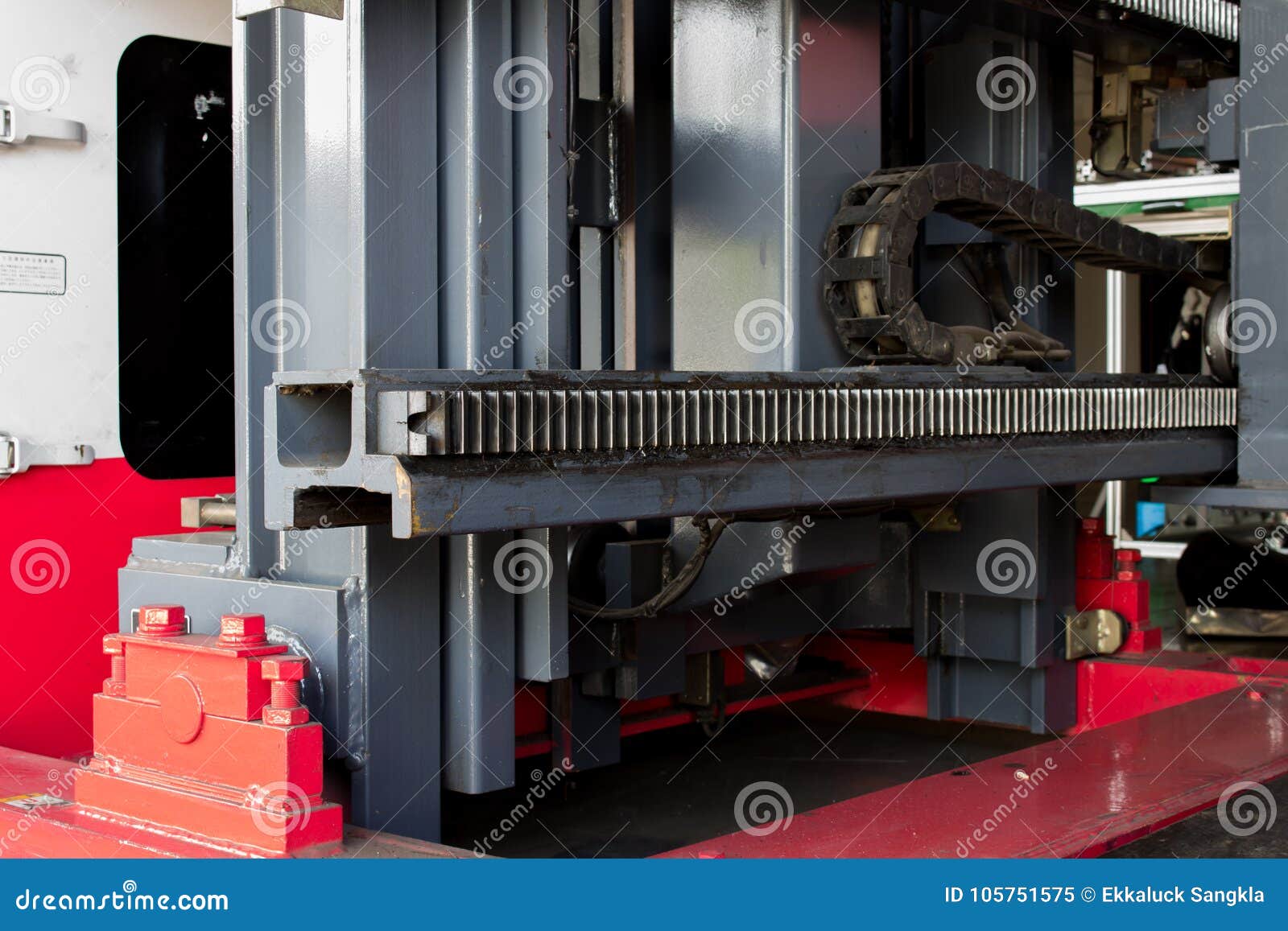The Sliding Gear of Forklifts, for Forklift Fork Control. Stock Image ...