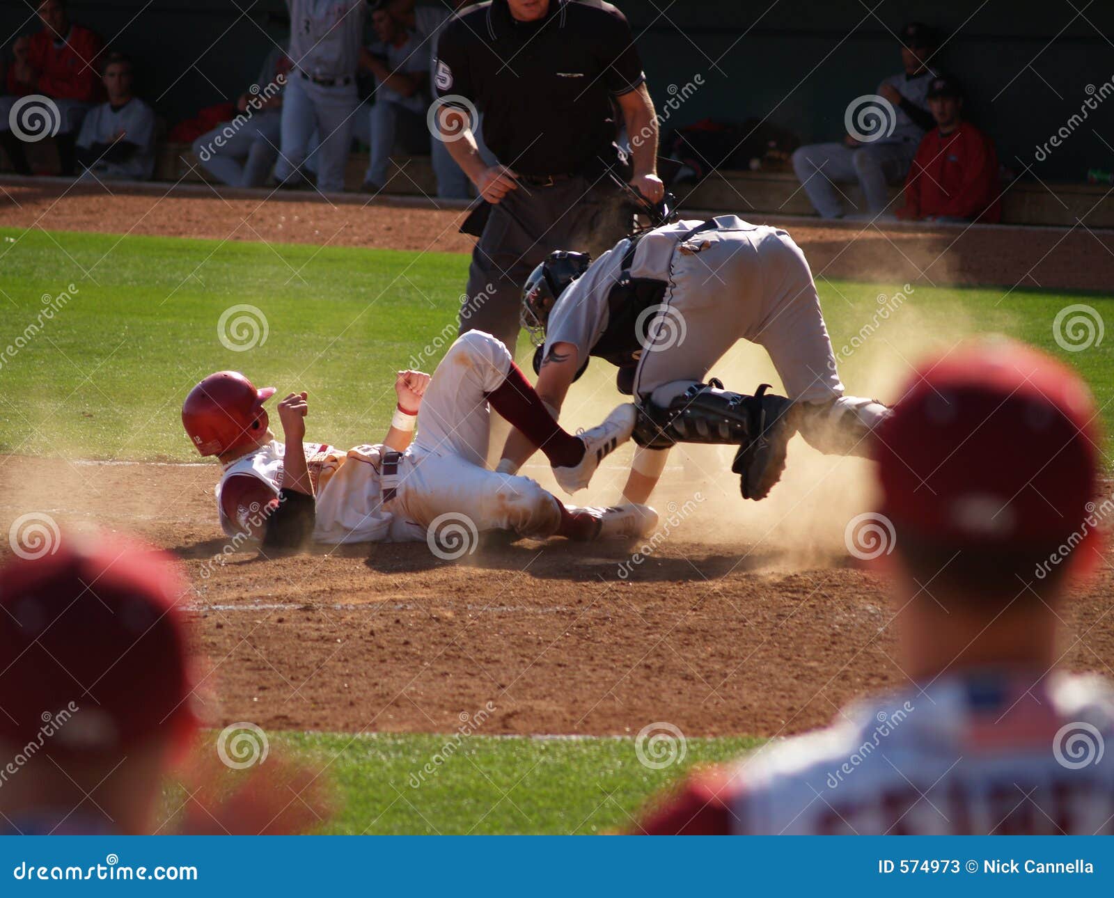 Sliding into Home Plate stock image. Image of excitement - 574973