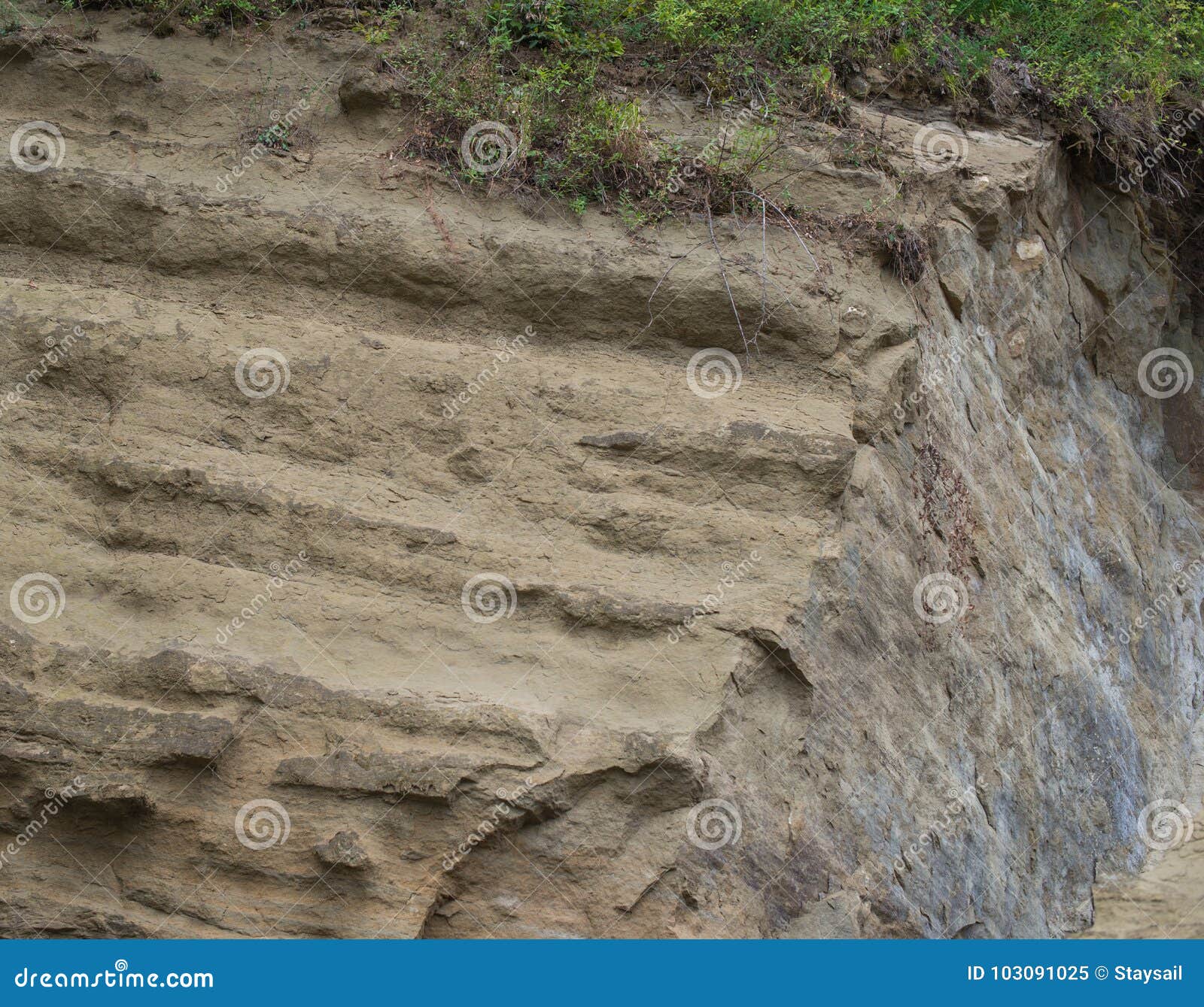 The Sliding Mass of Clay Rocks of the River Bank Stock Image - Image of ...