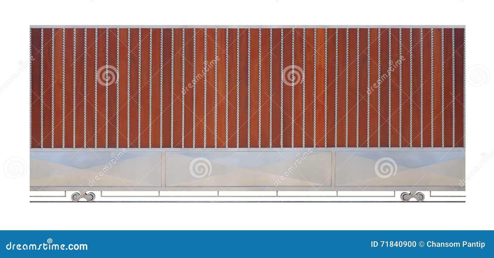 Sliding Modern Gate Isolated on White Background, Clipping Path Stock ...