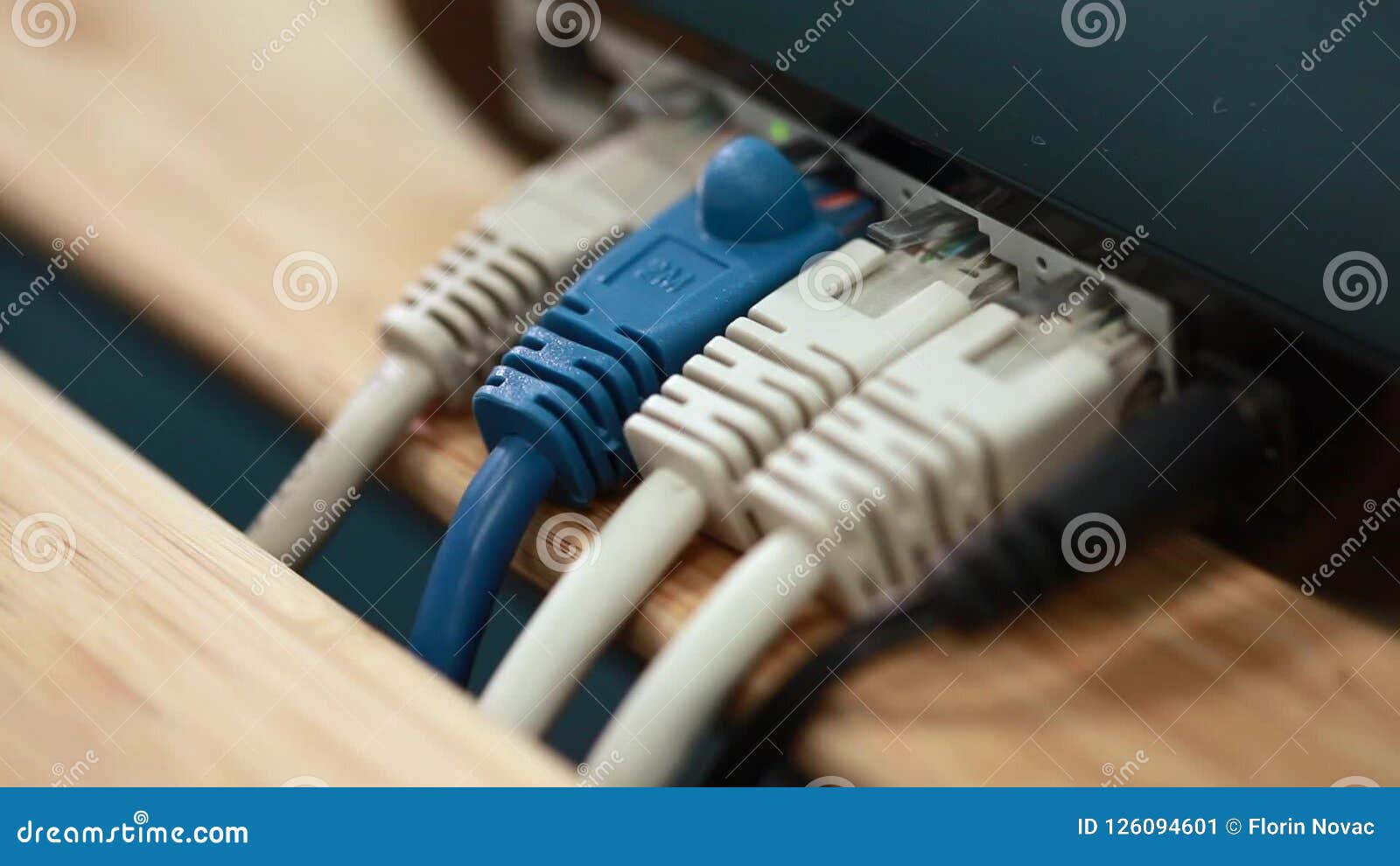 Sliding Parallax Video of Network Connectors in Small Office Stock ...