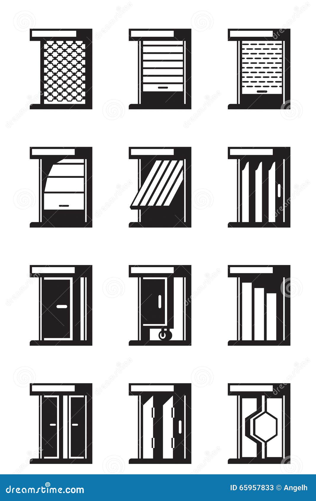 Sliding, Retractable And Roll-up Doors Cartoon Vector | CartoonDealer ...