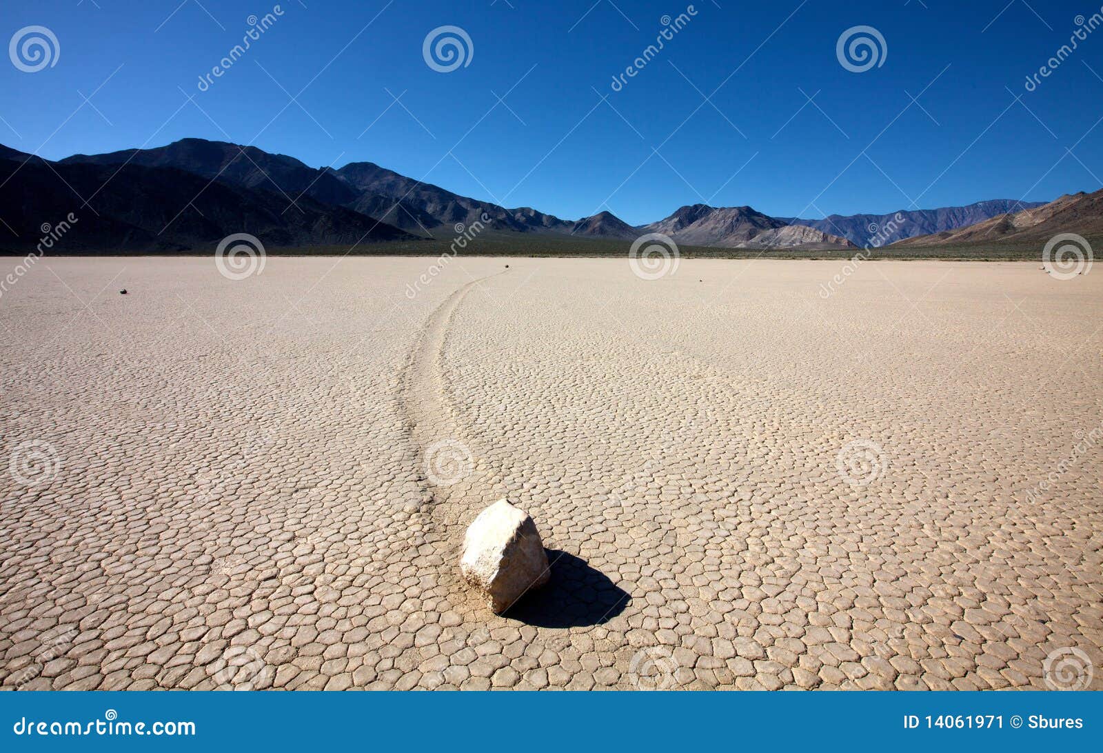 Sliding Rock on Dry Lake Bed Stock Image - Image of furrow, rock: 14061971