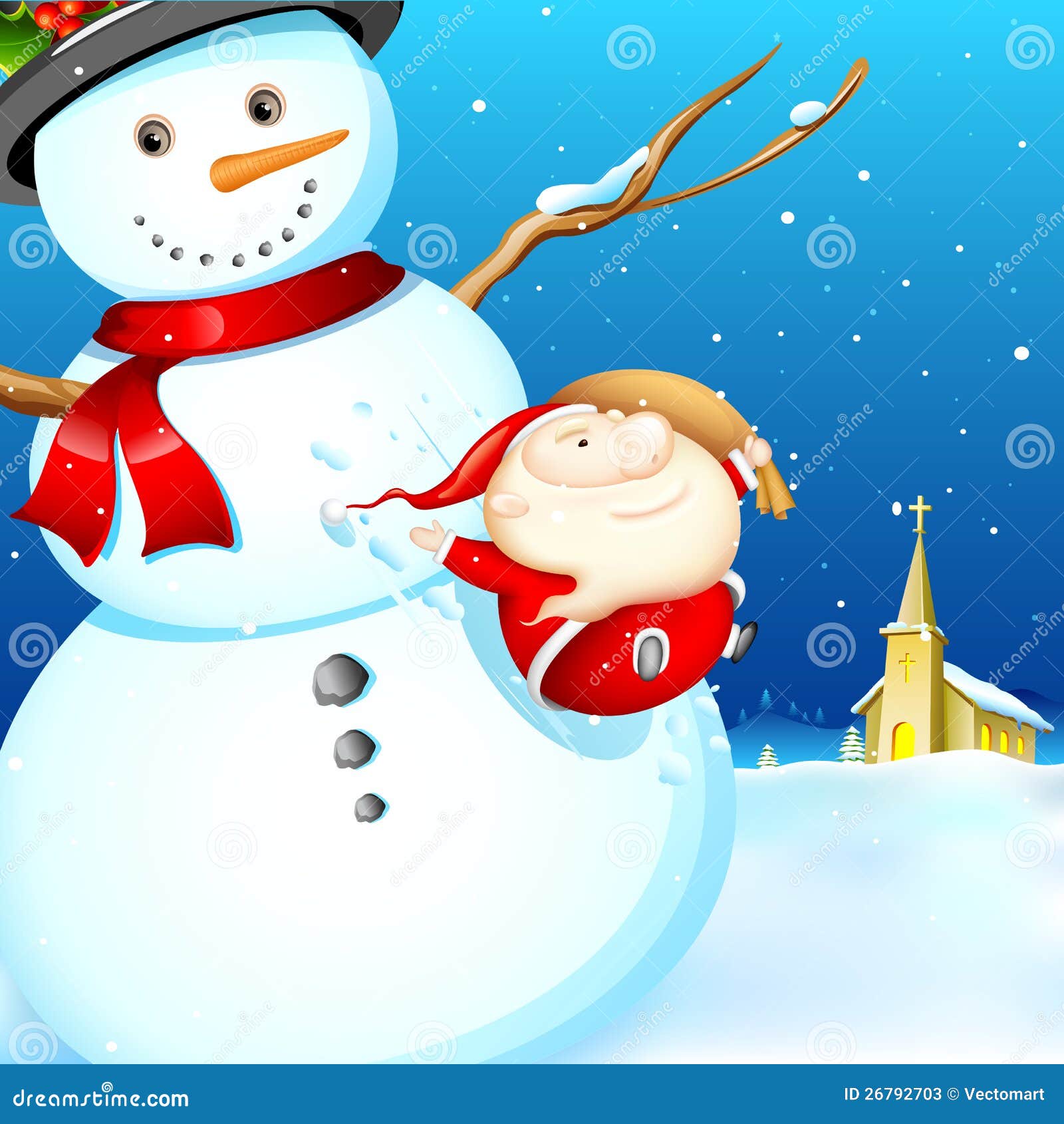 Sliding Santa stock vector. Illustration of night, sliding - 26792703