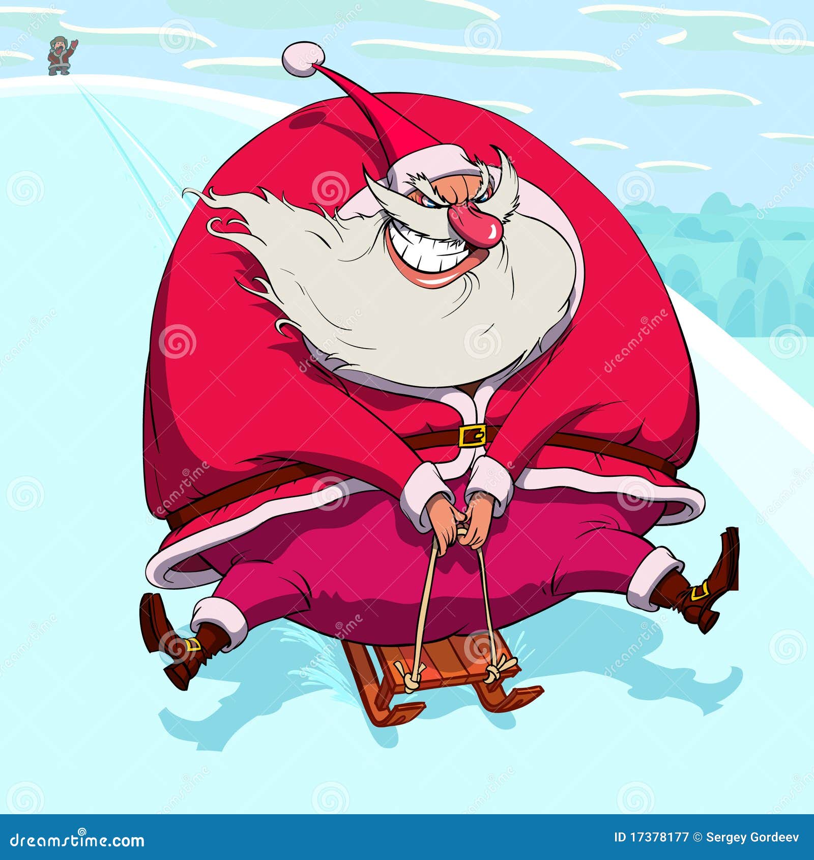 Sliding Santa Claus stock vector. Illustration of santa - 17378177