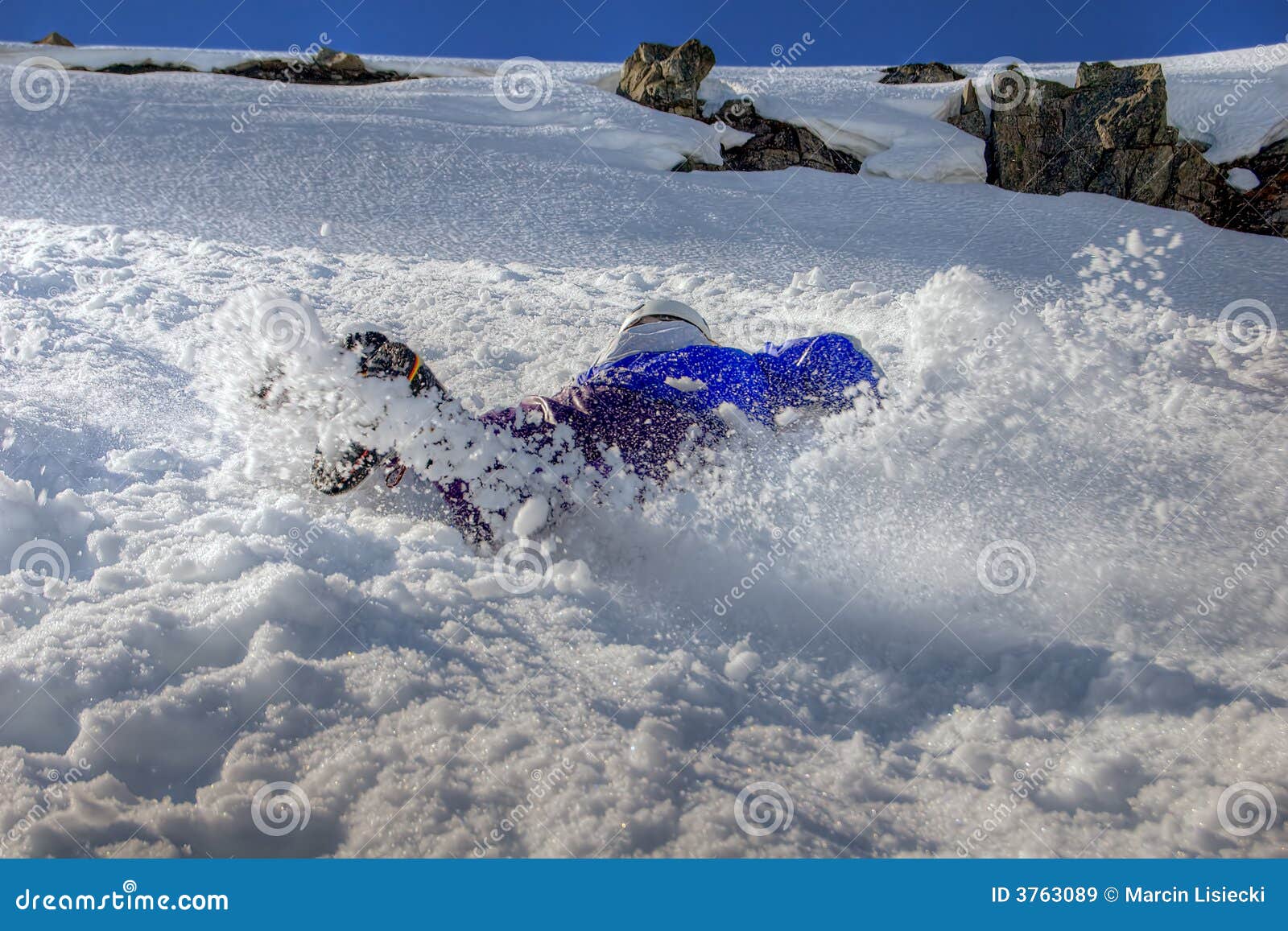 Sliding On The Snow Picture. Image: 3763089
