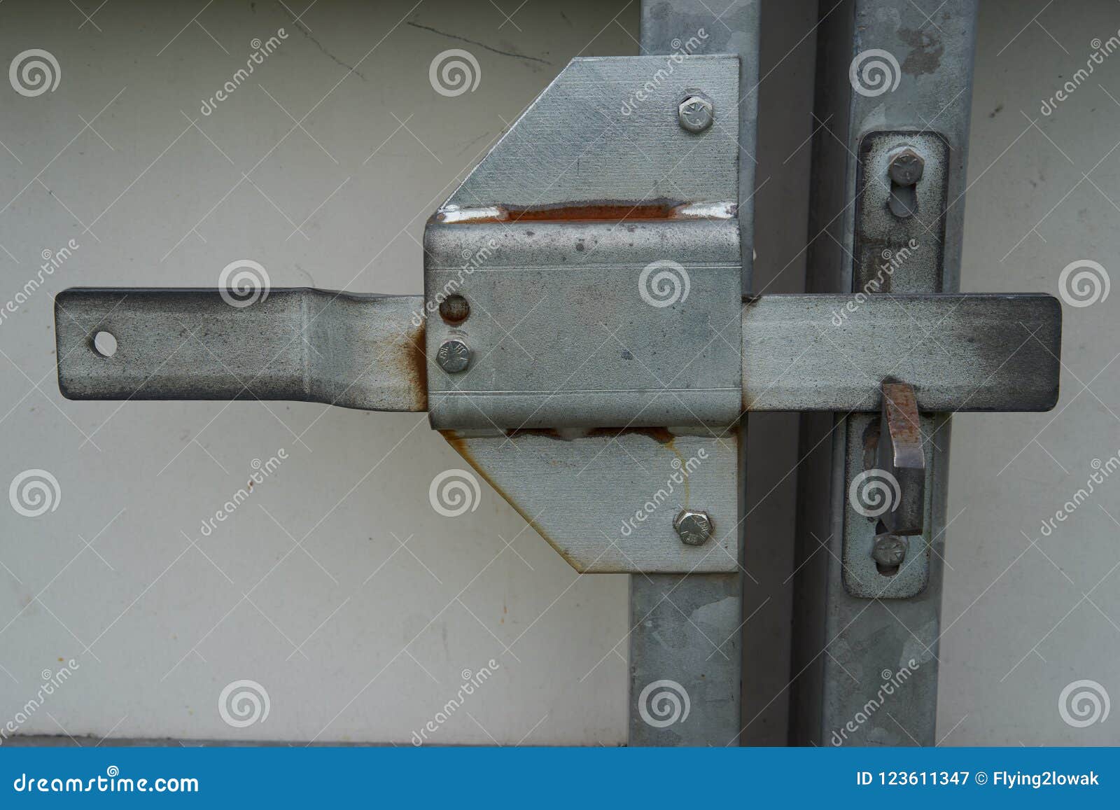 Steel Sliding Dead Bolt stock image. Image of bold, open - 123611347
