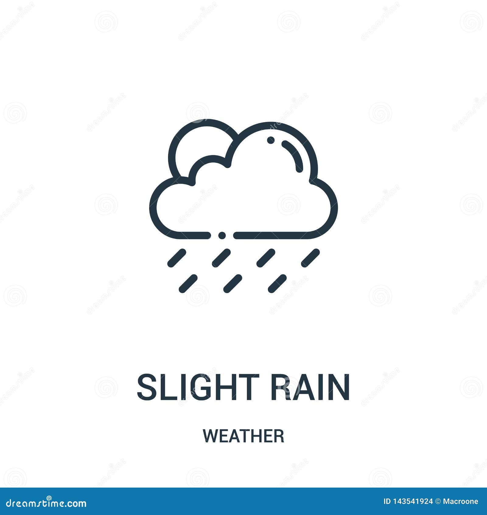 Slight Rain Icon Vector from Weather Collection. Thin Line Slight Rain ...