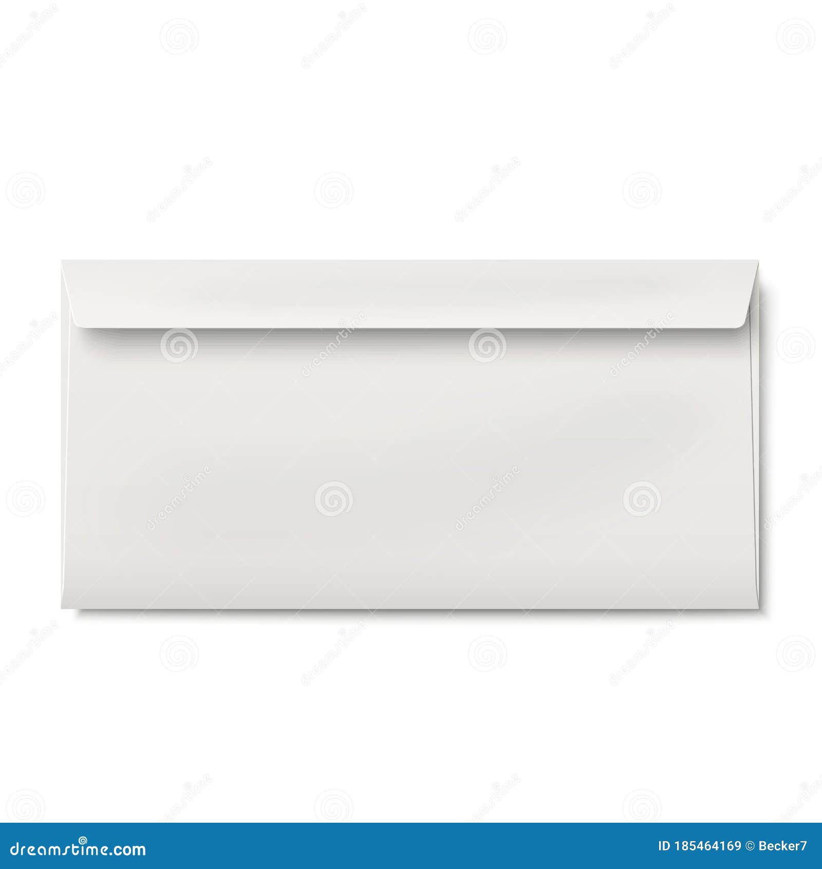 Slightly, Ajar Opened DL Envelope Isolated On White Background Cartoon ...