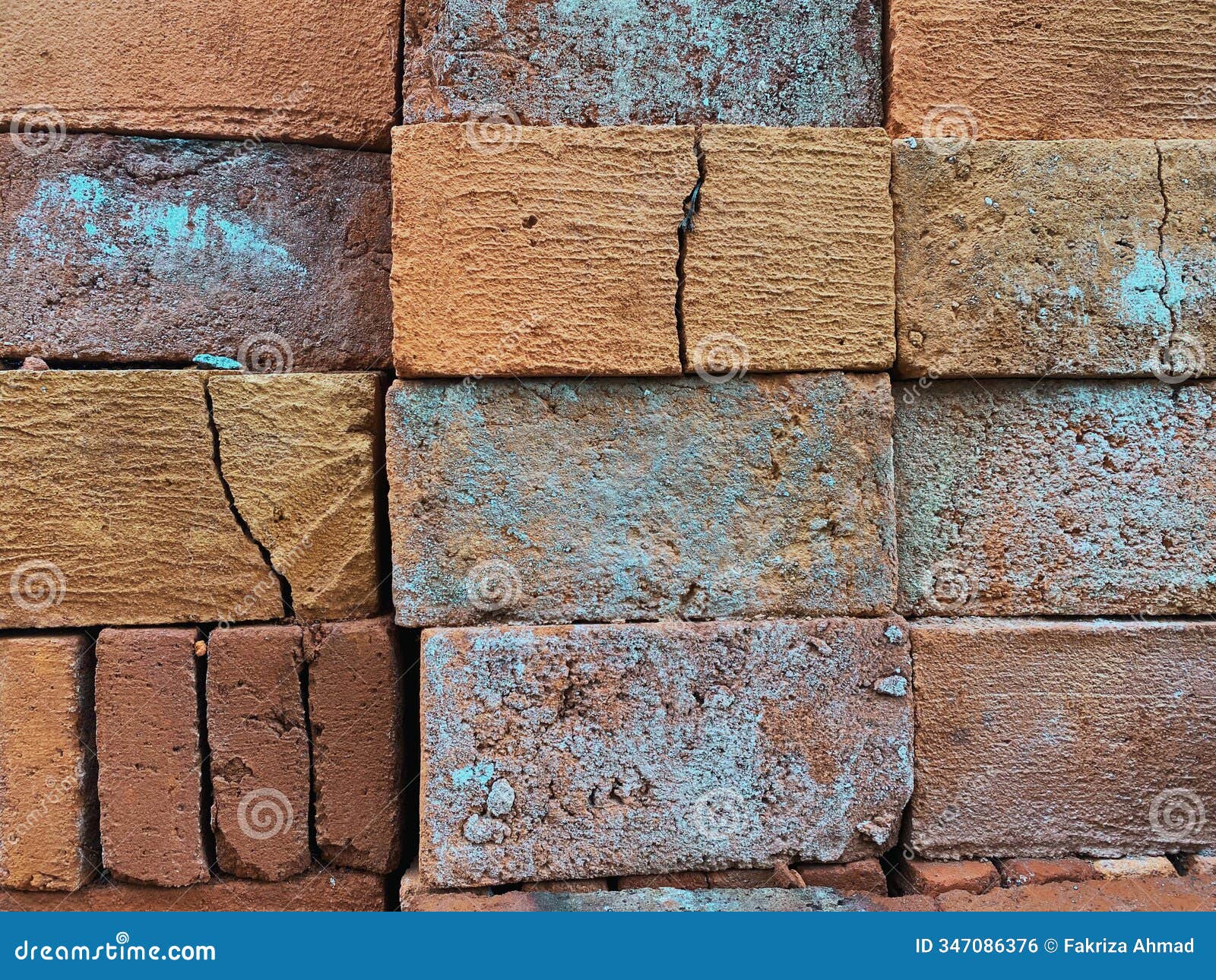 Slightly Cracked Red Bricks are Used As Building Materials Stock Photo ...