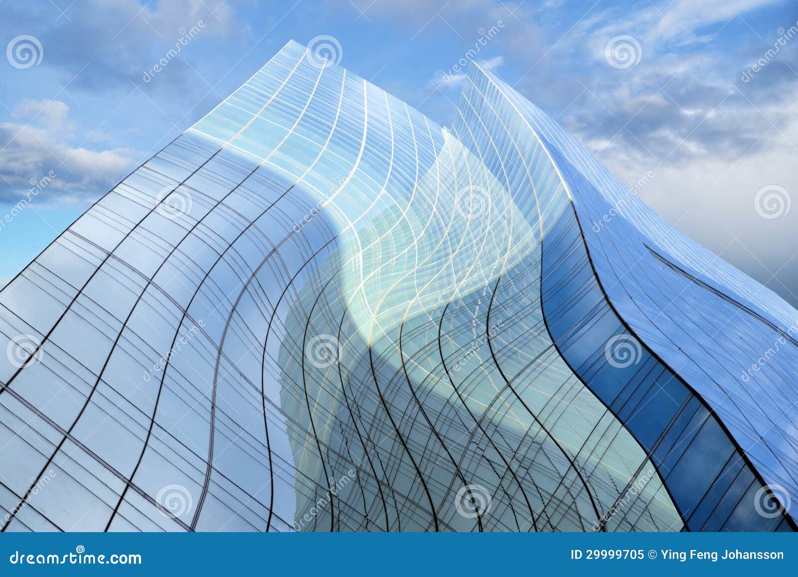 Glass building on blue sky stock image. Image of sunshine - 29999705