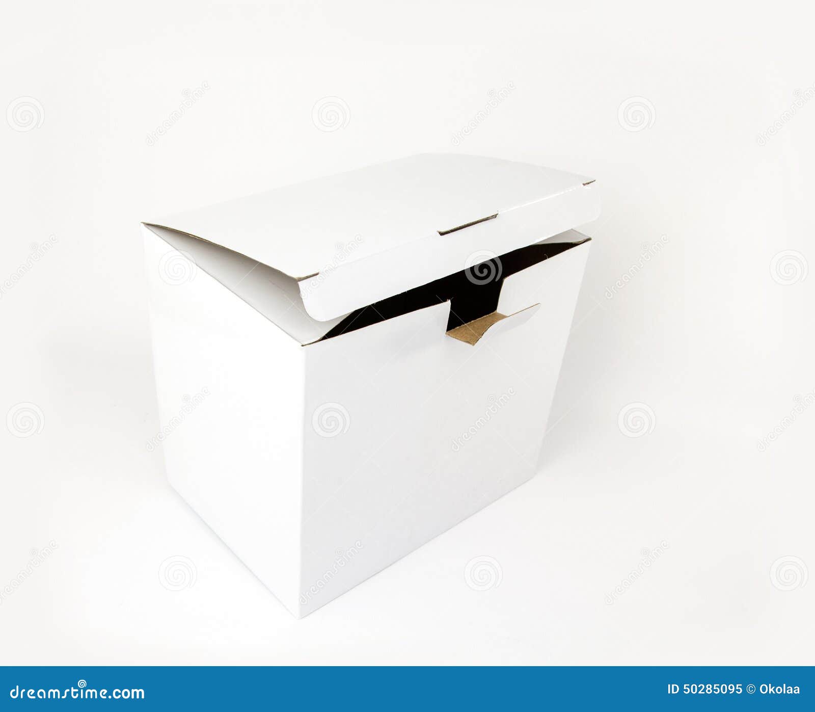 Slightly Opened White Carton Box Isolated White Stock Photos - Free ...