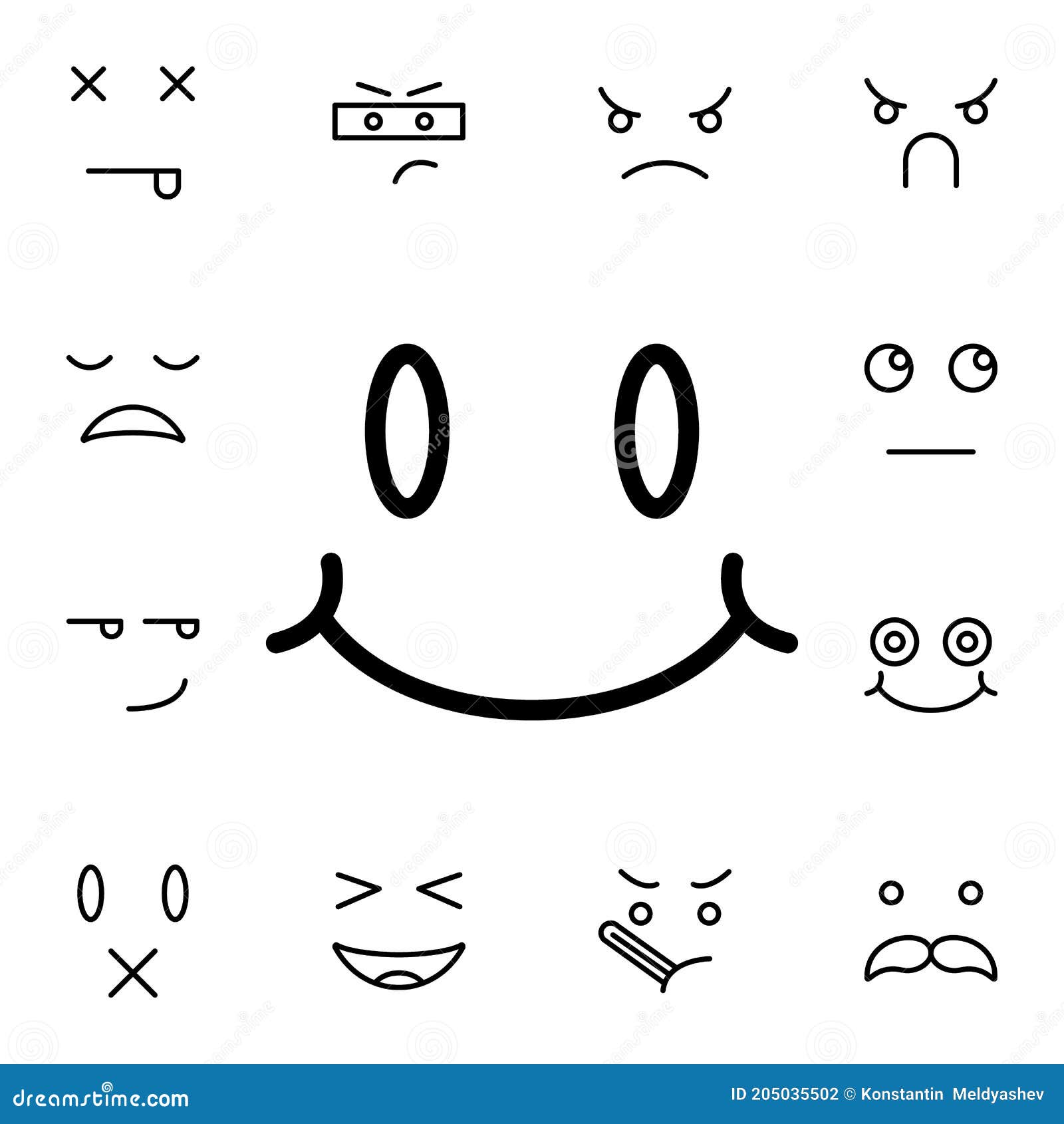 Slightly Smiling Face Emoji Design. Funny Cartoon-styled Emoticon ...