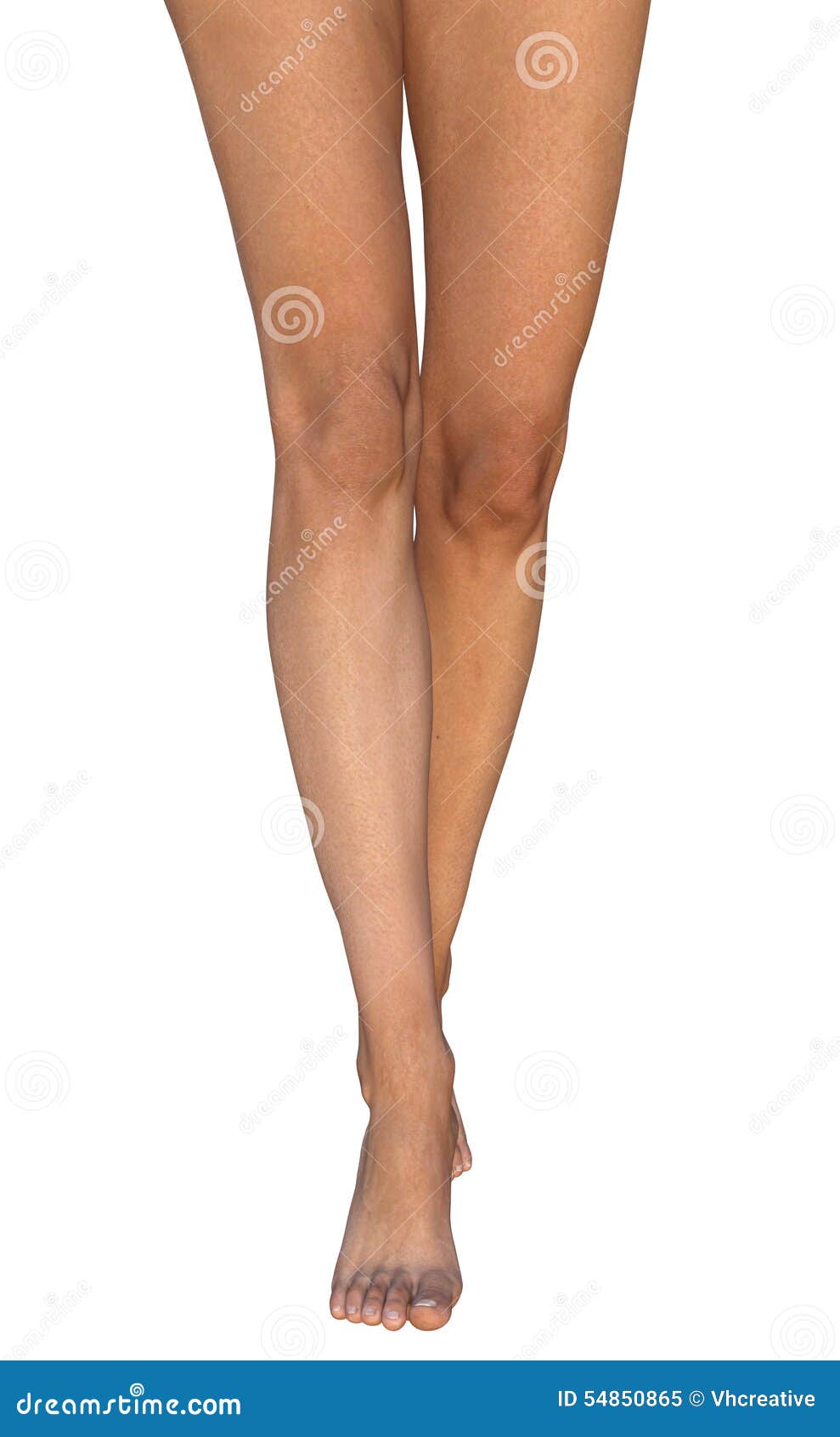 Slim Barefoot Tanned Female Legs Standing On Toes Stock Image