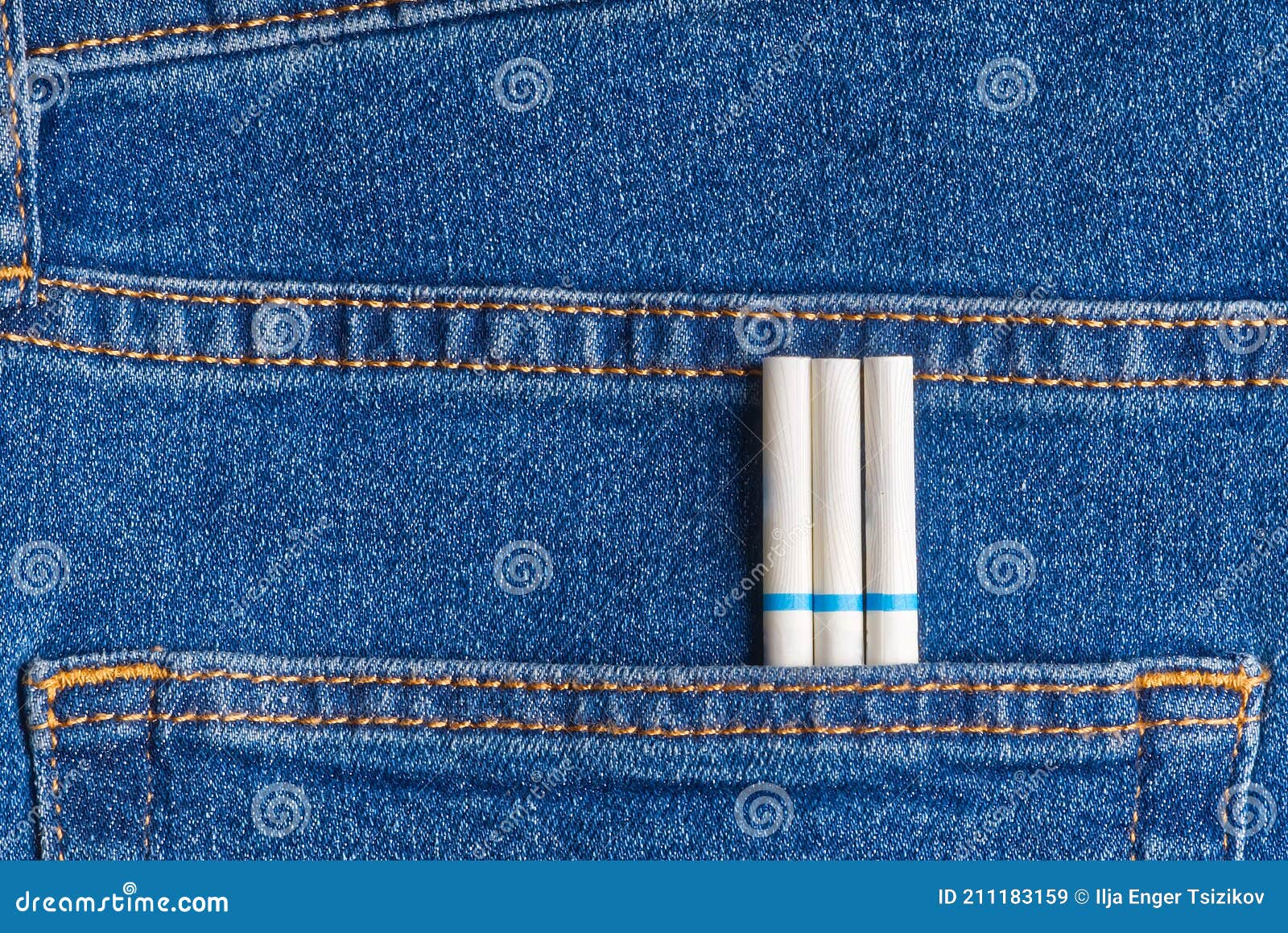 Slim Cigarettes in the Jeans Pocket on Back Side Stock Image - Image of ...