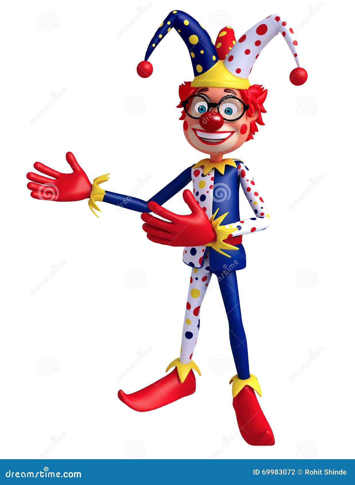 Slim clown pointing pose stock illustration. Illustration of clipart ...