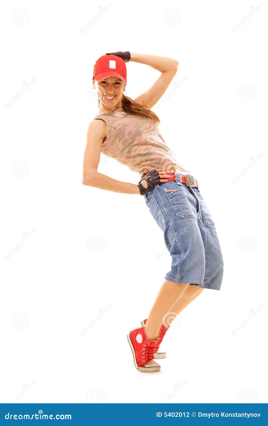 Smiley Dancer In Red Costume Isolated On White Royalty-Free Stock Image ...