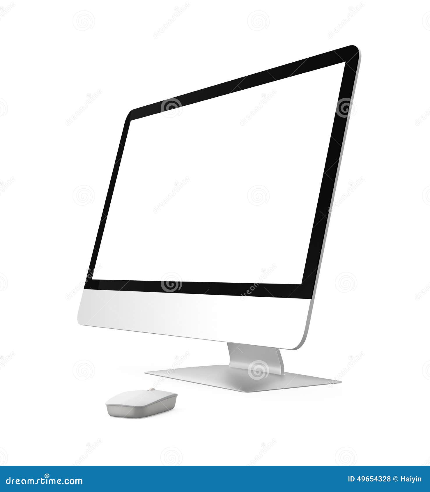 Slim Desktop Computer with Blank Screen for Copy Space Stock Photo ...