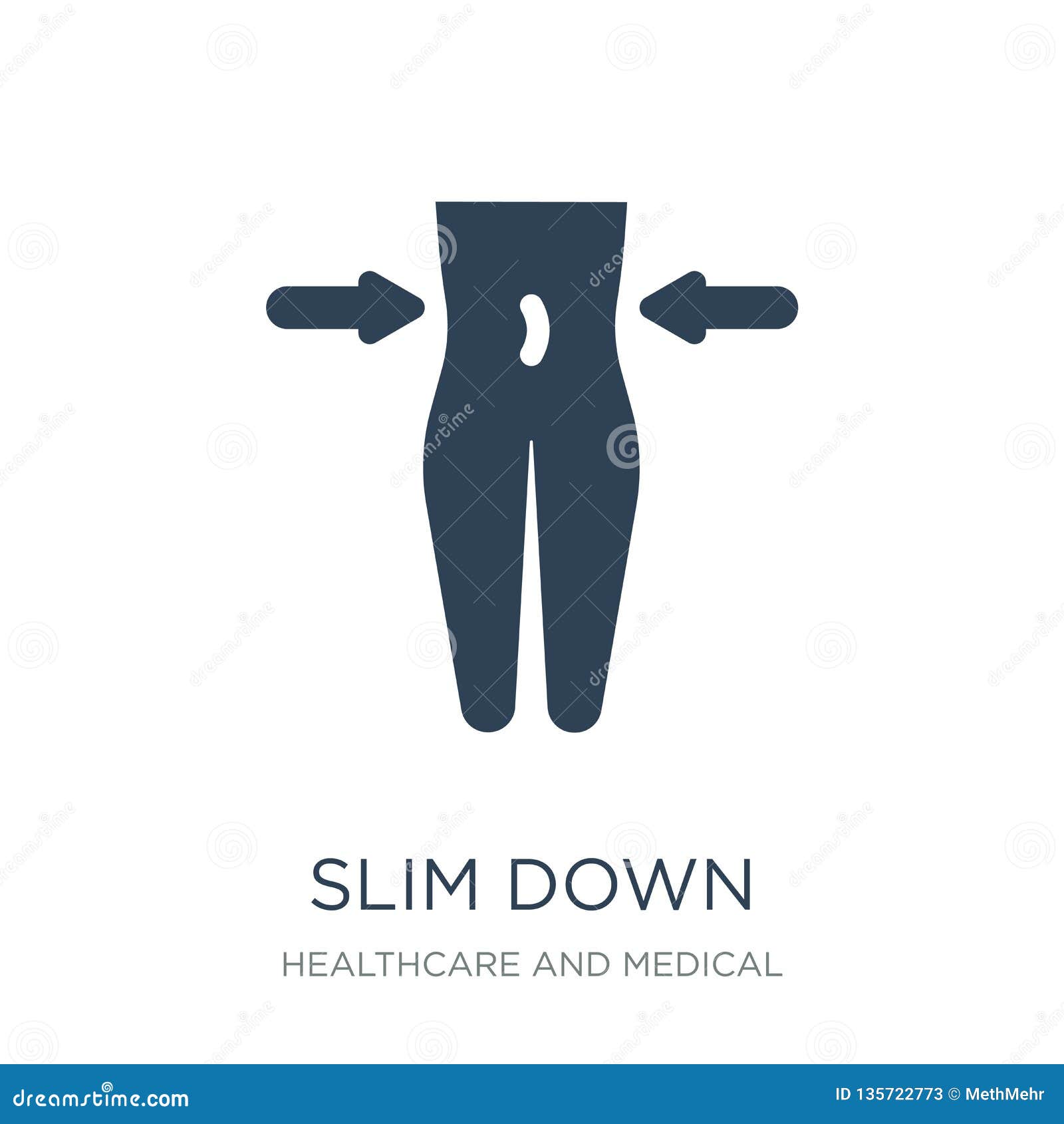 Slim Down Icon in Trendy Design Style. Slim Down Icon Isolated on White ...