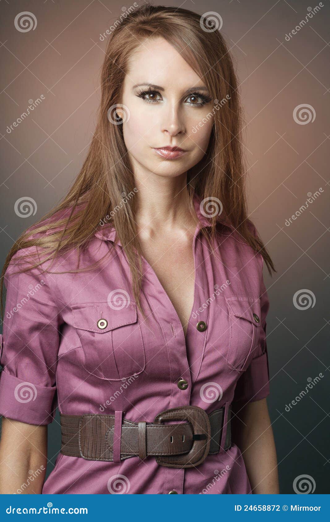 Slim Fashion Model Posing On Dark Background. Stock Photo - Image of ...