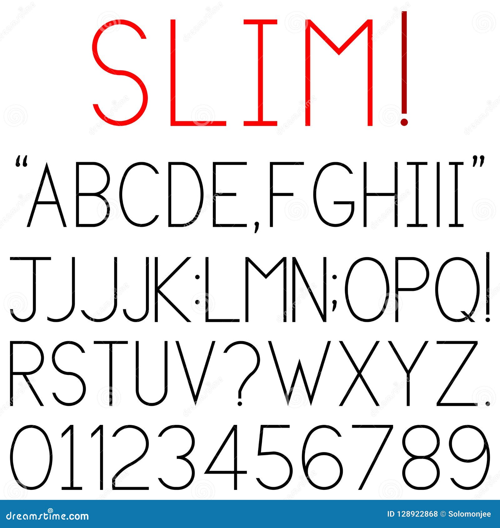 Slim font stock vector. Illustration of comma, isolated - 128922868 Slim font stock vector. Illustration of comma, isolated - 128922868